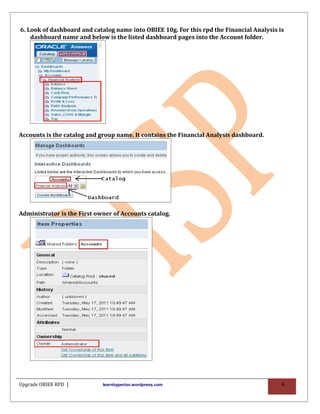 Obiee10 g to 11g upgrade | PDF