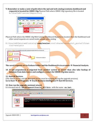 Obiee10 g to 11g upgrade | PDF