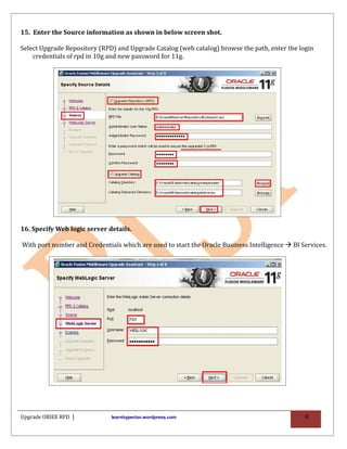 Obiee10 g to 11g upgrade | PDF