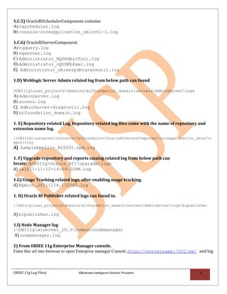 Obiee 11.1.1.5 logfiles | PDF