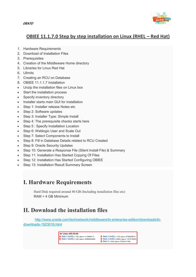 Obiee 11.1.7.0 step by step installation on linux (rhel – red hat) | PDF