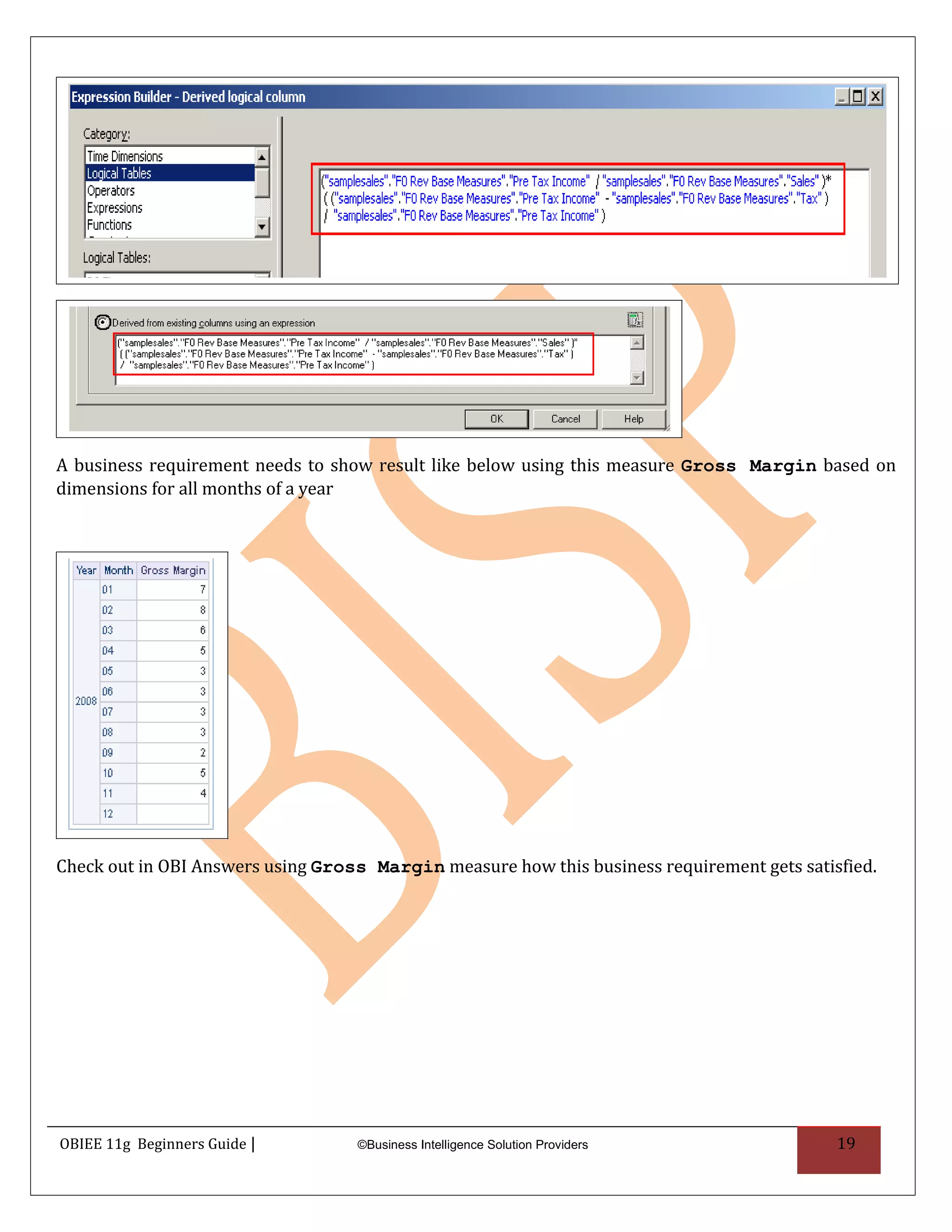 Obiee11g beginner's guide adding calculations | PDF