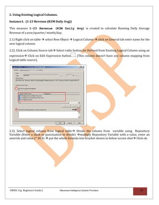 Obiee11g beginner's guide adding calculations | PDF | Databases | Computer Software and Applications