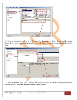 Obiee11g beginner's guide adding calculations | PDF | Databases | Computer Software and Applications