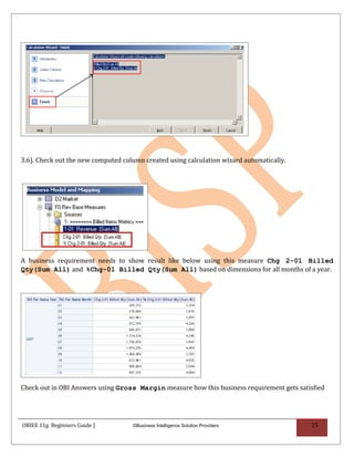 Obiee11g beginner's guide adding calculations | PDF | Databases | Computer Software and Applications