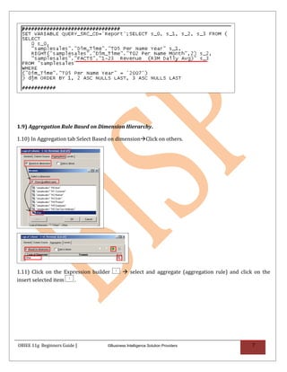 Obiee11g beginner's guide adding calculations | PDF