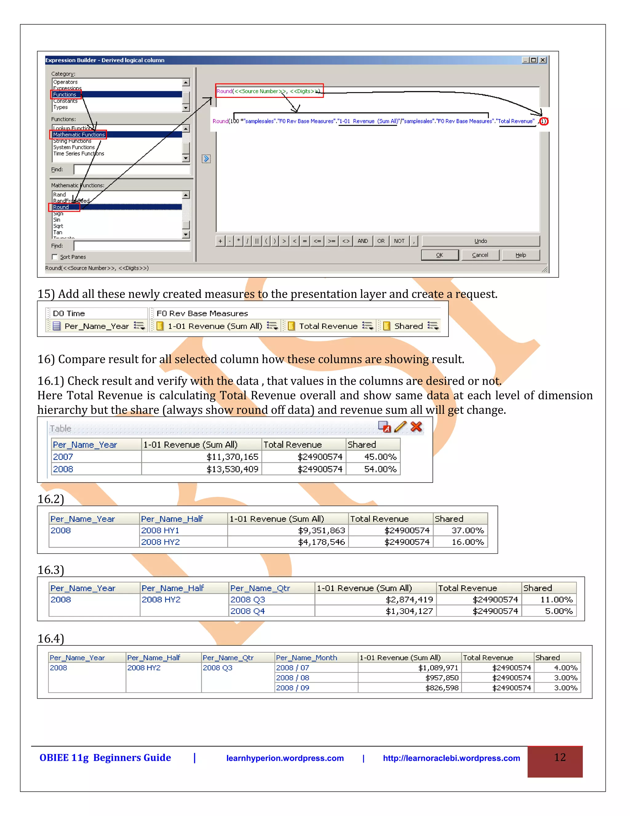 Obiee11g building logical dimension hierarchy | PDF