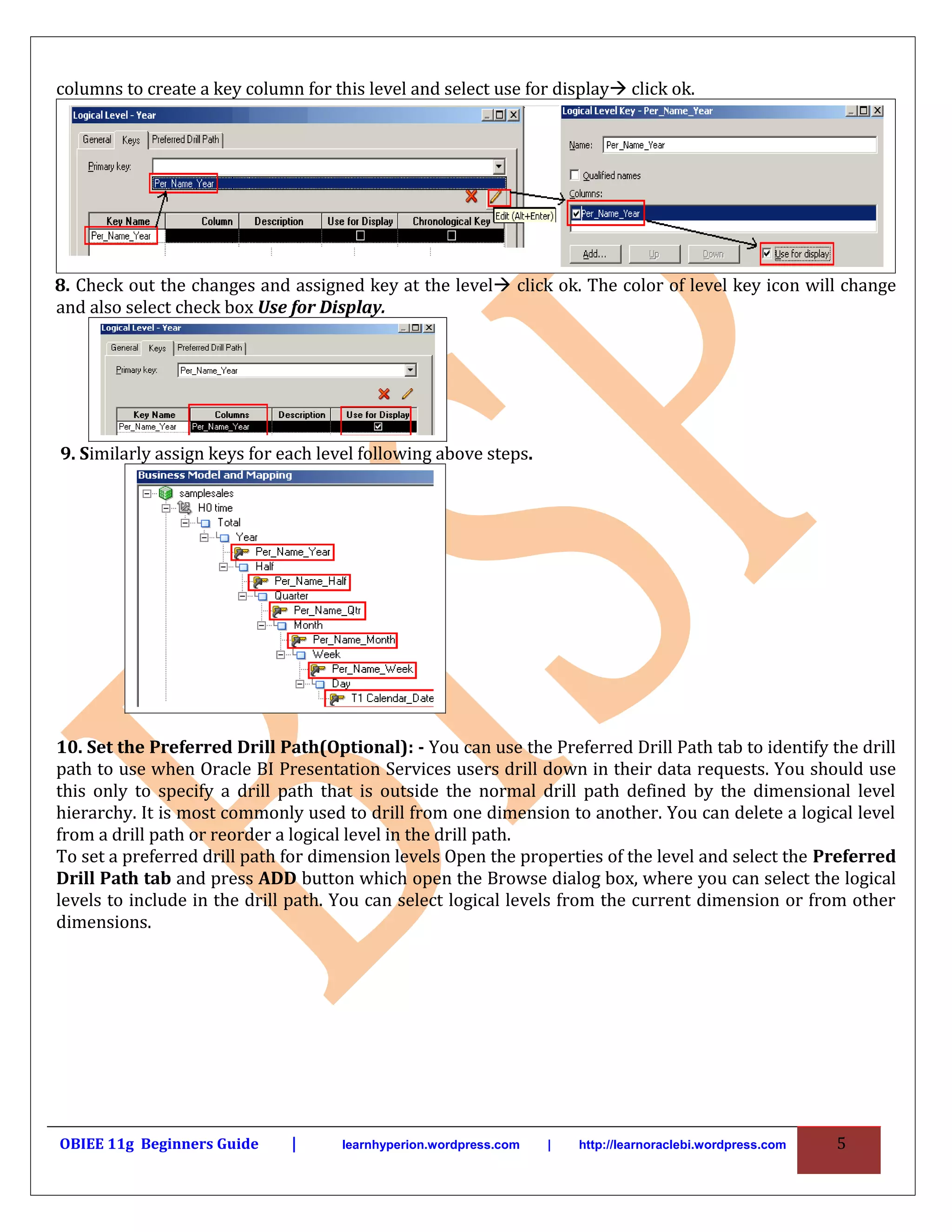 Obiee11g building logical dimension hierarchy | PDF | Databases | Computer Software and Applications