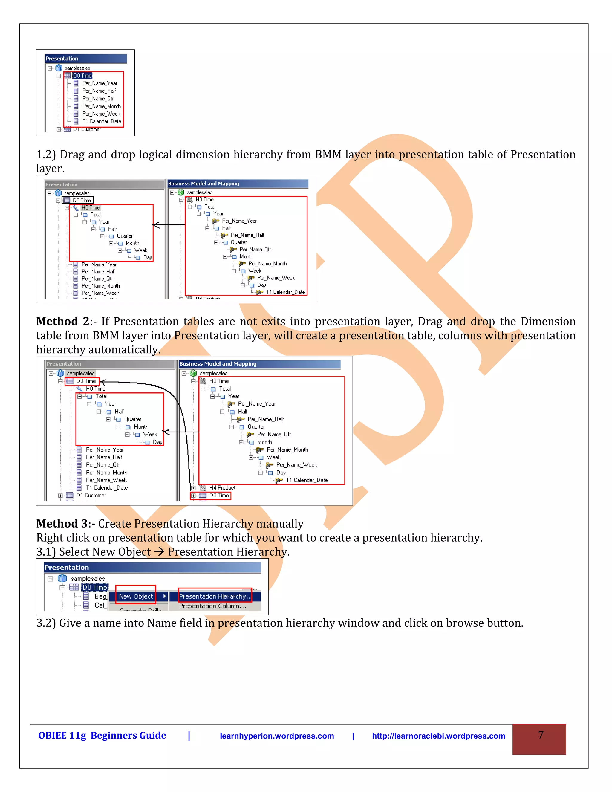 Obiee11g building logical dimension hierarchy | PDF | Databases | Computer Software and Applications