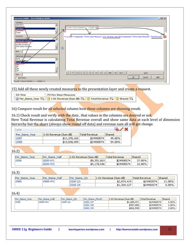 Obiee11g building logical dimension hierarchy | PDF | Databases | Computer Software and Applications