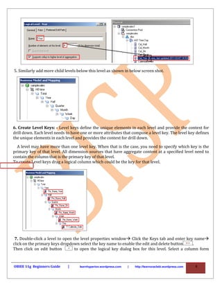 Obiee11g building logical dimension hierarchy | PDF
