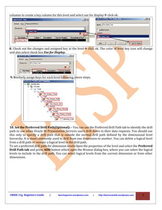 Obiee11g building logical dimension hierarchy | PDF | Databases | Computer Software and Applications