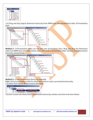 Obiee11g building logical dimension hierarchy | PDF | Databases | Computer Software and Applications