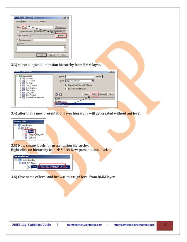 Obiee11g building logical dimension hierarchy | PDF | Databases | Computer Software and Applications