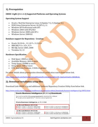 Obiee 11g installation | PDF