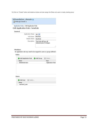Obiee 11g security creating users groups and catalog permissions | PDF