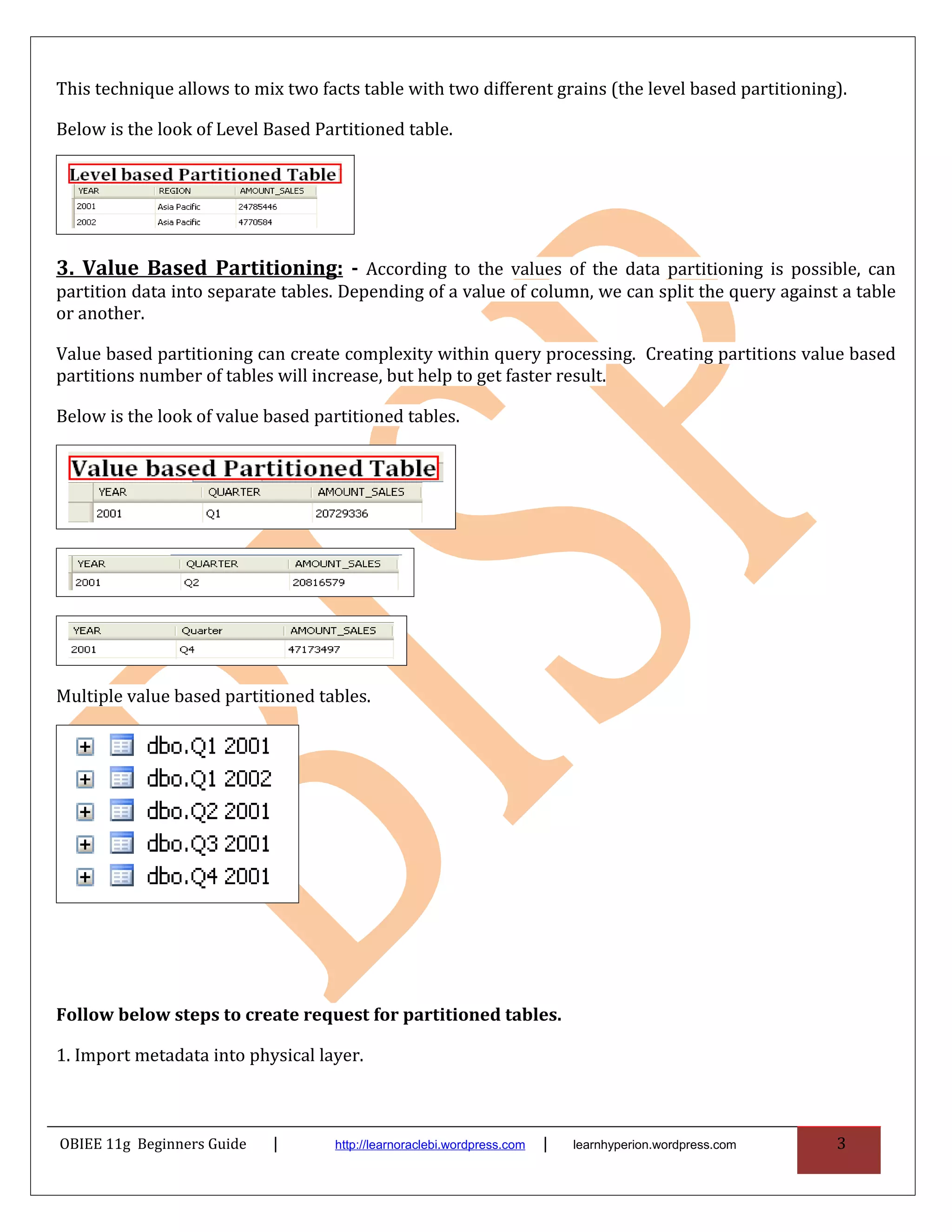 Obiee11g working with partitions | PDF