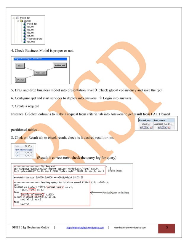 Obiee11g working with partitions | PDF
