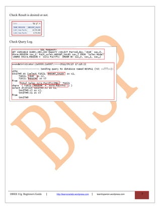 Obiee11g working with partitions | PDF