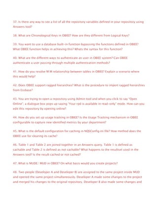 Obiee faq quessions only | PDF