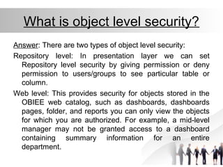 OBIEE Interview Questions | PPT