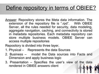 OBIEE Interview Questions | PPT