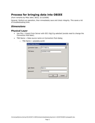 Obiee metadata development | PDF