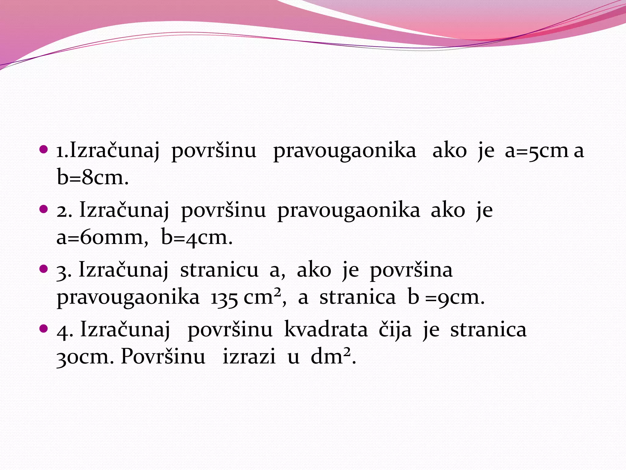 Obim i površina kvadrata i pravougaonika | PPTX