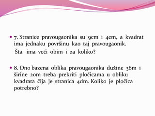Obim i površina kvadrata i pravougaonika | PPTX