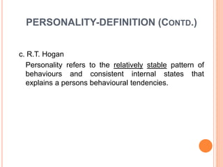 OB INDIVIDUAL BEHAVIOR PERSONALITY notes js.ppt