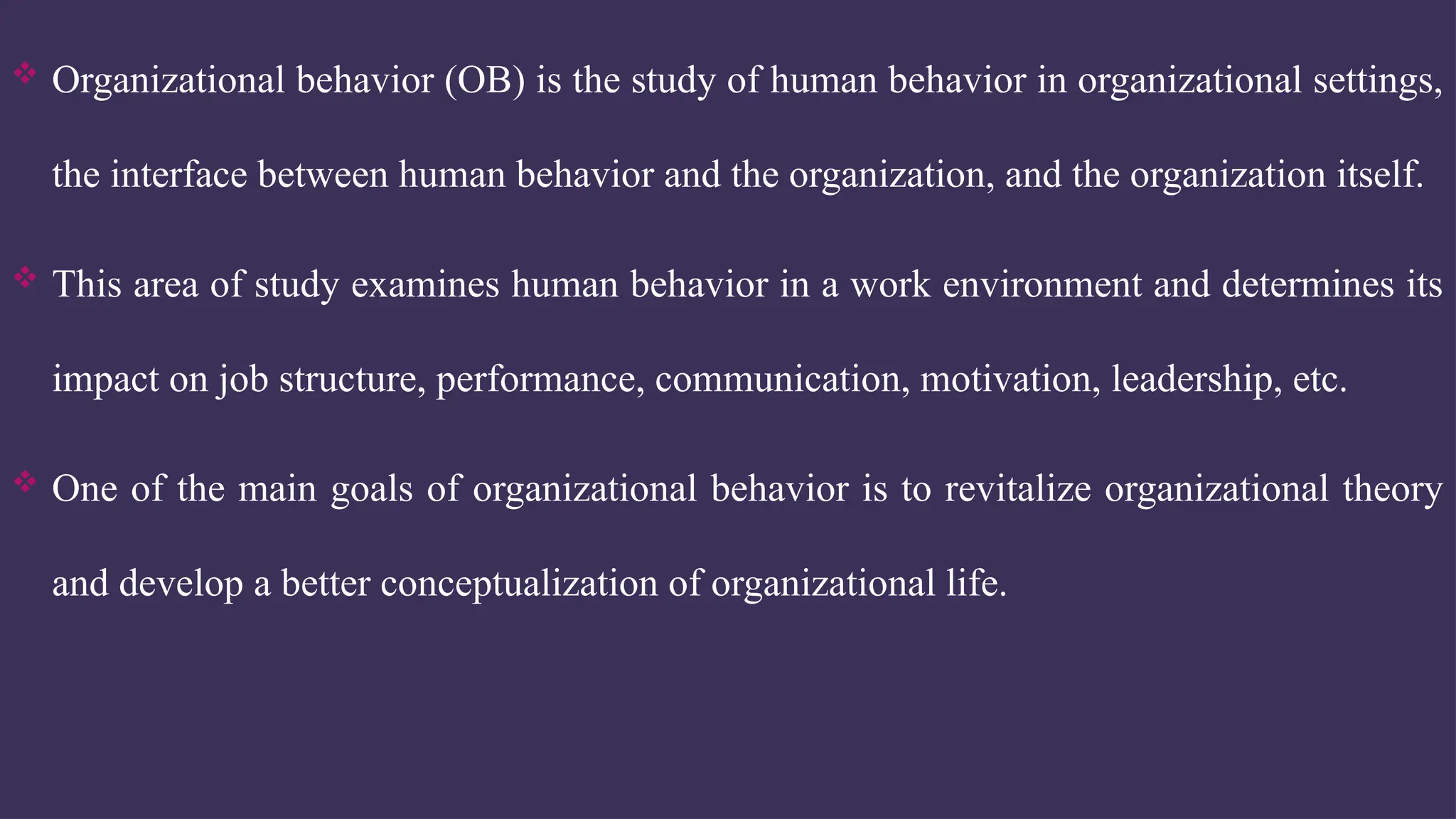 Organisational Behaviour Introduction for MBA | PPTX
