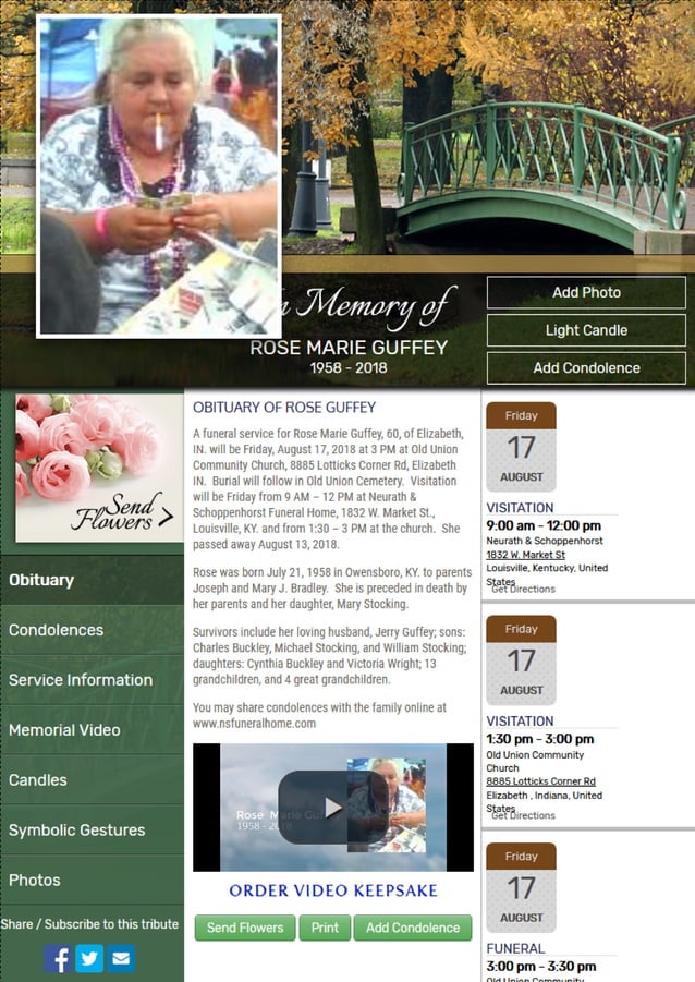 Obituary Of Rose Guffey | PDF