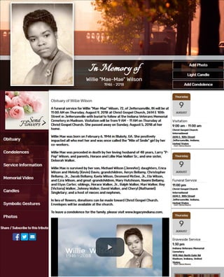Obituary of Willie Wilson | PDF