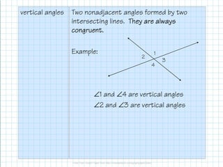 Obj. 8 Classifying Angles and Pairs of Angles | PDF