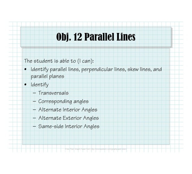 Obj. 12 Parallel Lines | PPT
