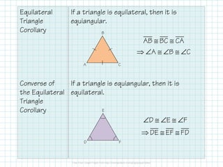 Obj. 16 Isosceles and Equilateral Triangles | PPT