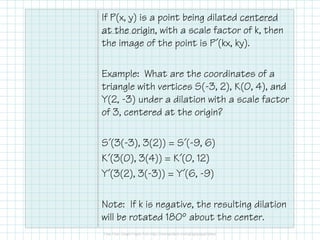 Obj. 38 Dilations | PDF | Physics | Science