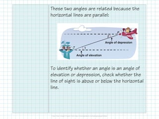 Obj. 42 Angles of Elevation and Depression | PDF