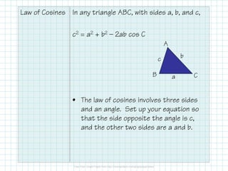 Obj. 43 Laws of Sines and Cosines | PDF | Physics | Science