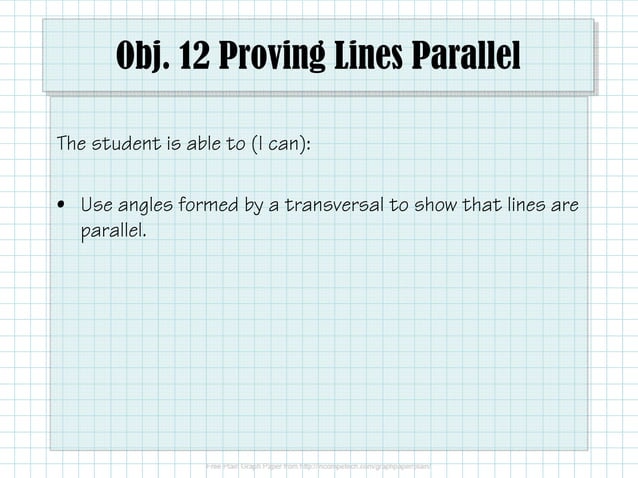 Obj. 12 Proving Lines Parallel | PPT