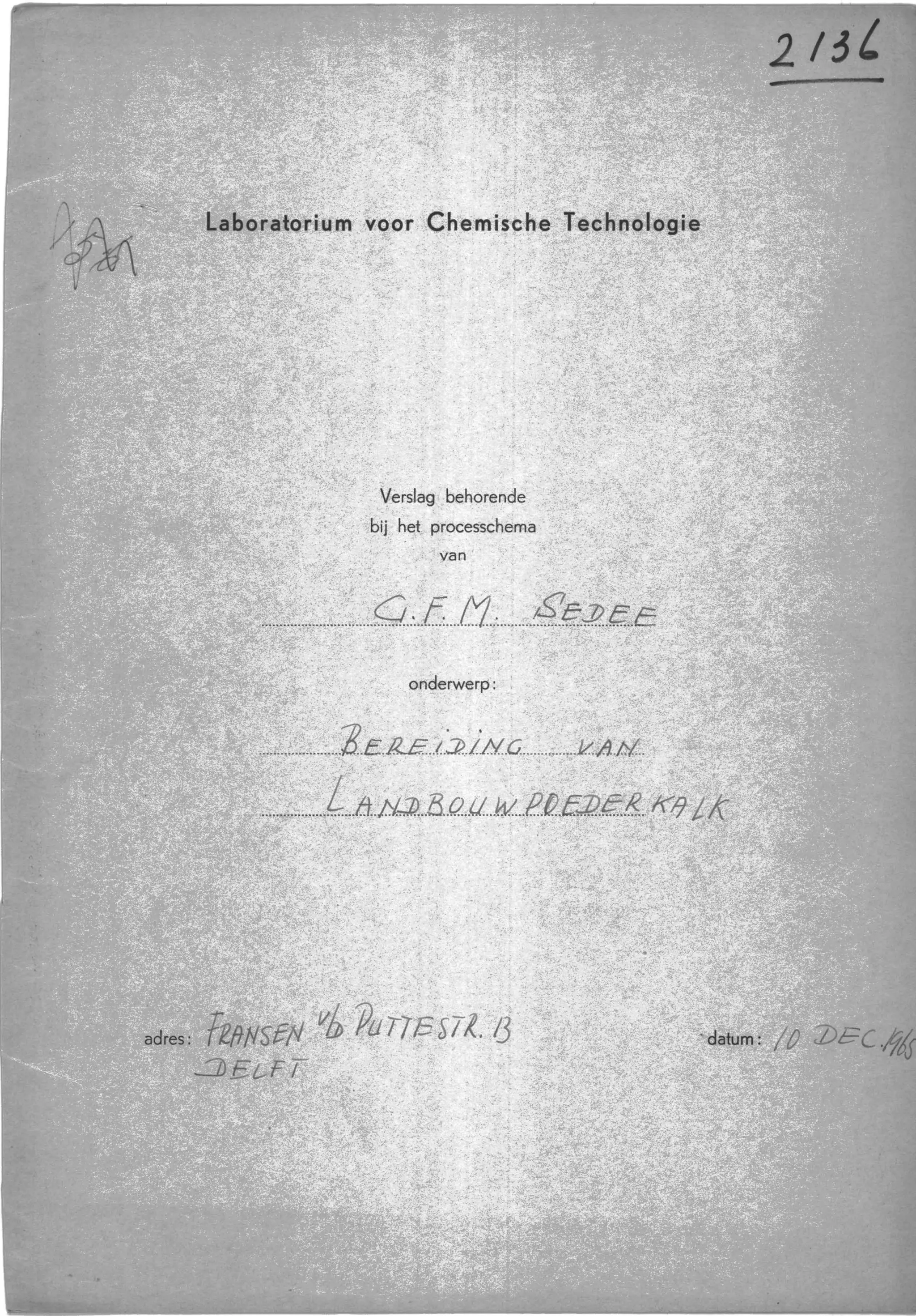 Bereiding van landbouw poederkalk TNO Delft 1965 | PDF