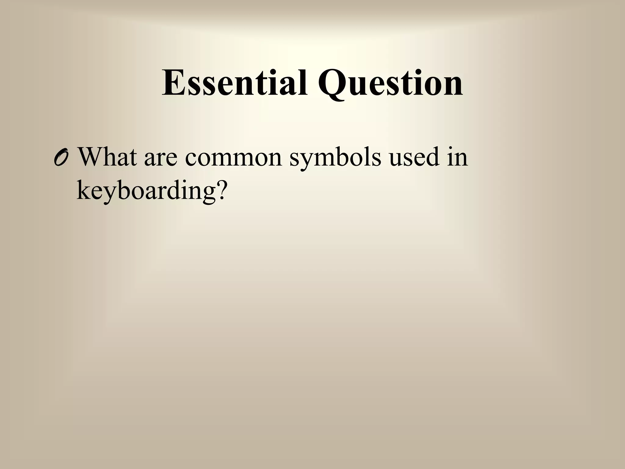 Obj 1.03 number and symbol keys | PPT
