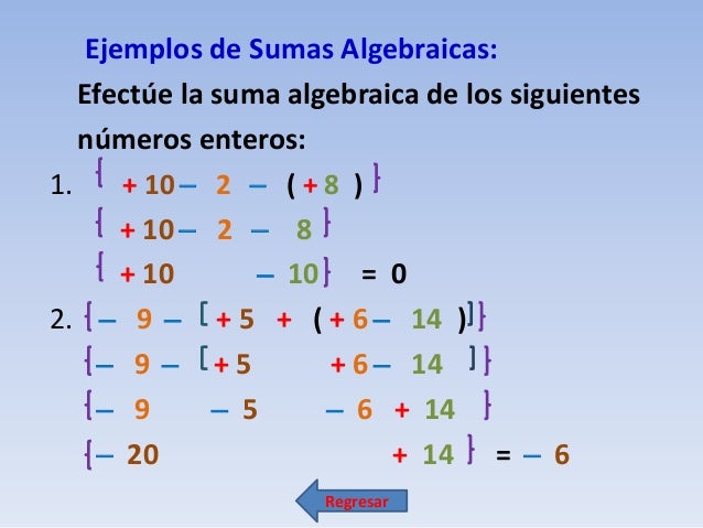 Obj 6 Resta de Numeros Enteros Sumas Algebraicas