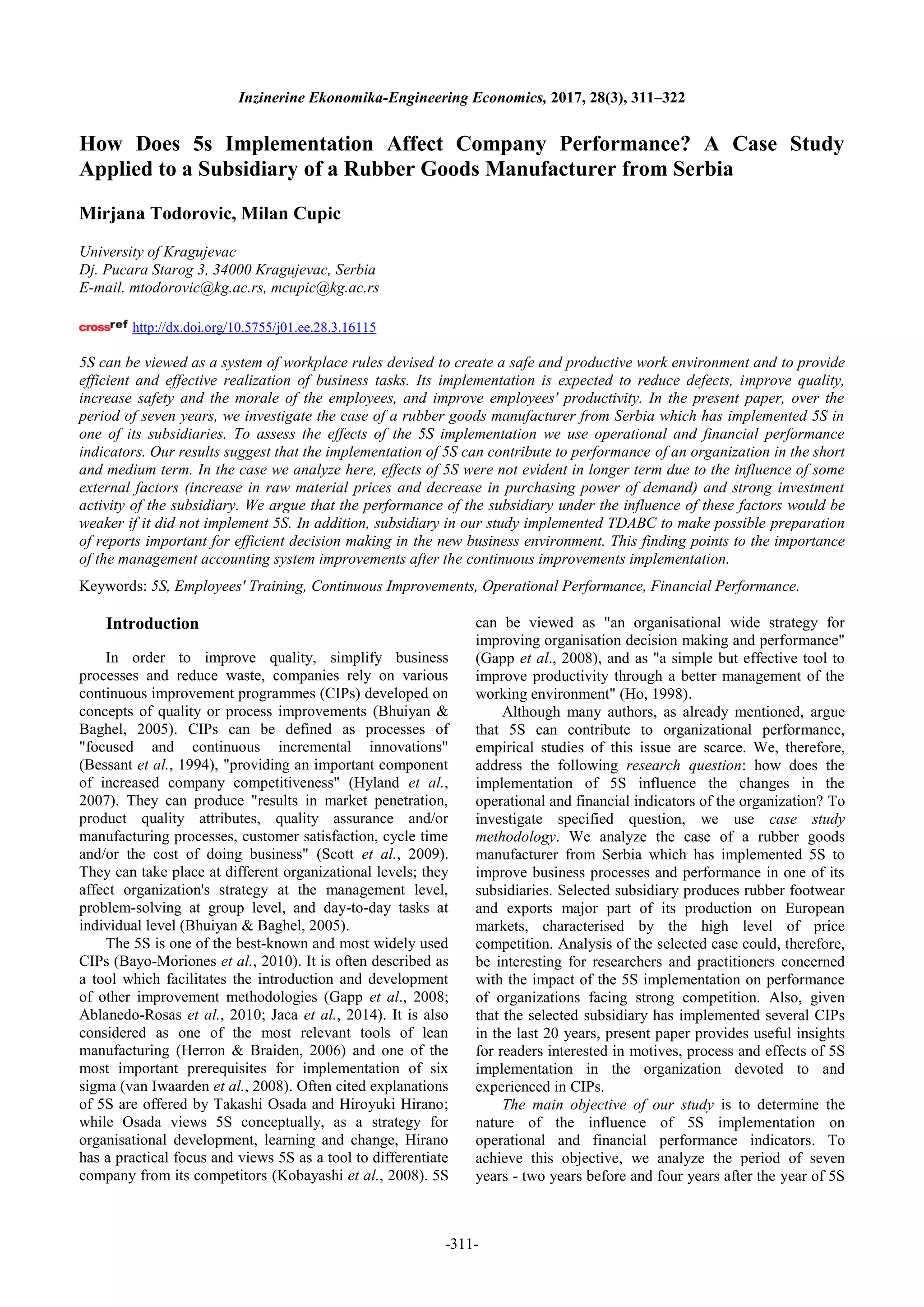 5s Implementation Affect Company Performance | PDF | Business ...