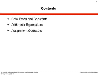 OOP Chapter 4: Data Type and Expressions | PDF | Programming Languages | Computing