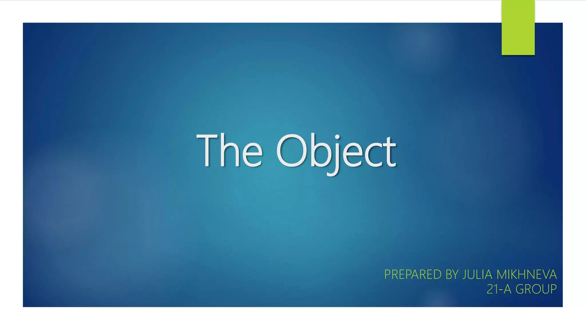 Object | PPT