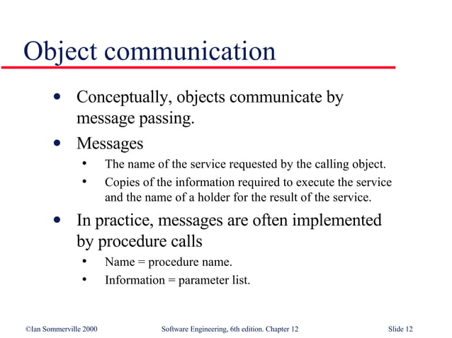 Object Oriented Design in Software Engineering SE12 | PPT