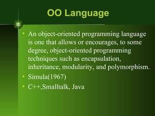 Object Oriented Language | PPT