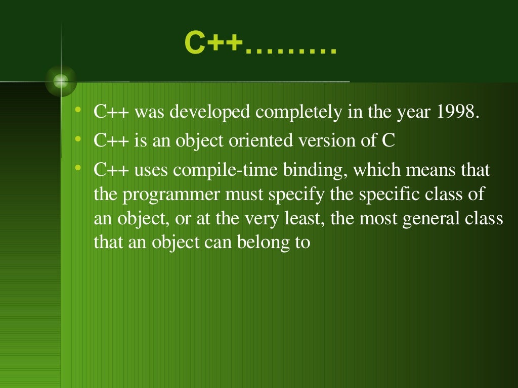 Object Oriented Language object-oriented-language