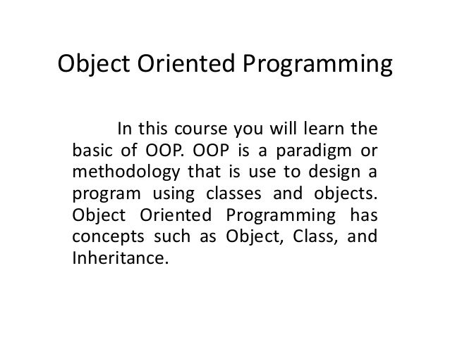 Object oriented-programming